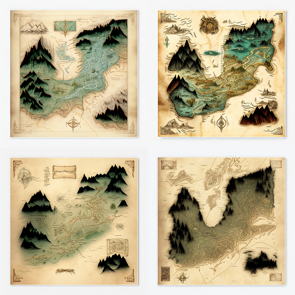 Creating fantasy maps and landscapes with Midjourney AI